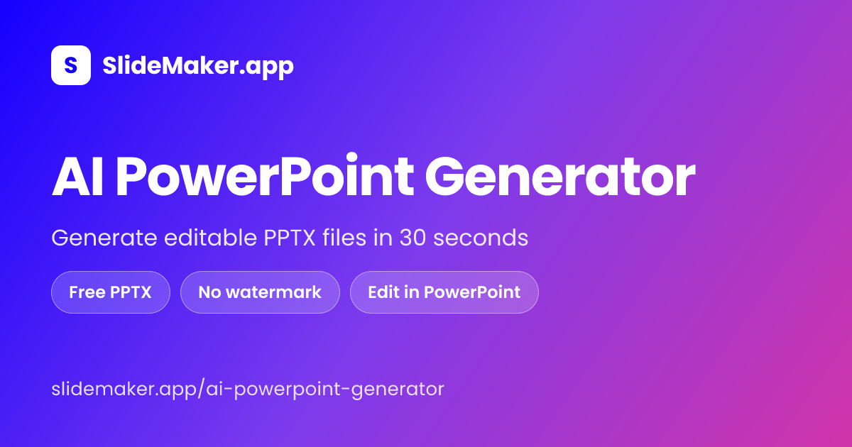 AI PowerPoint Generator — Free AI PPT Maker | SlideMaker