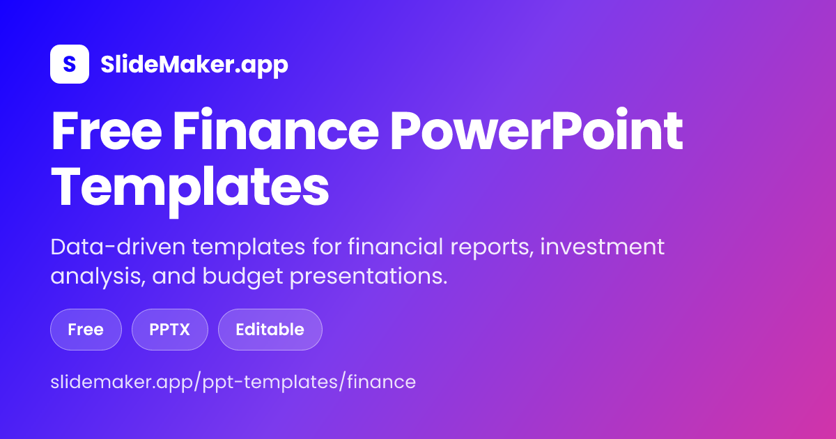 Free Finance PowerPoint Templates — Download PPT Slides | SlideMaker.app